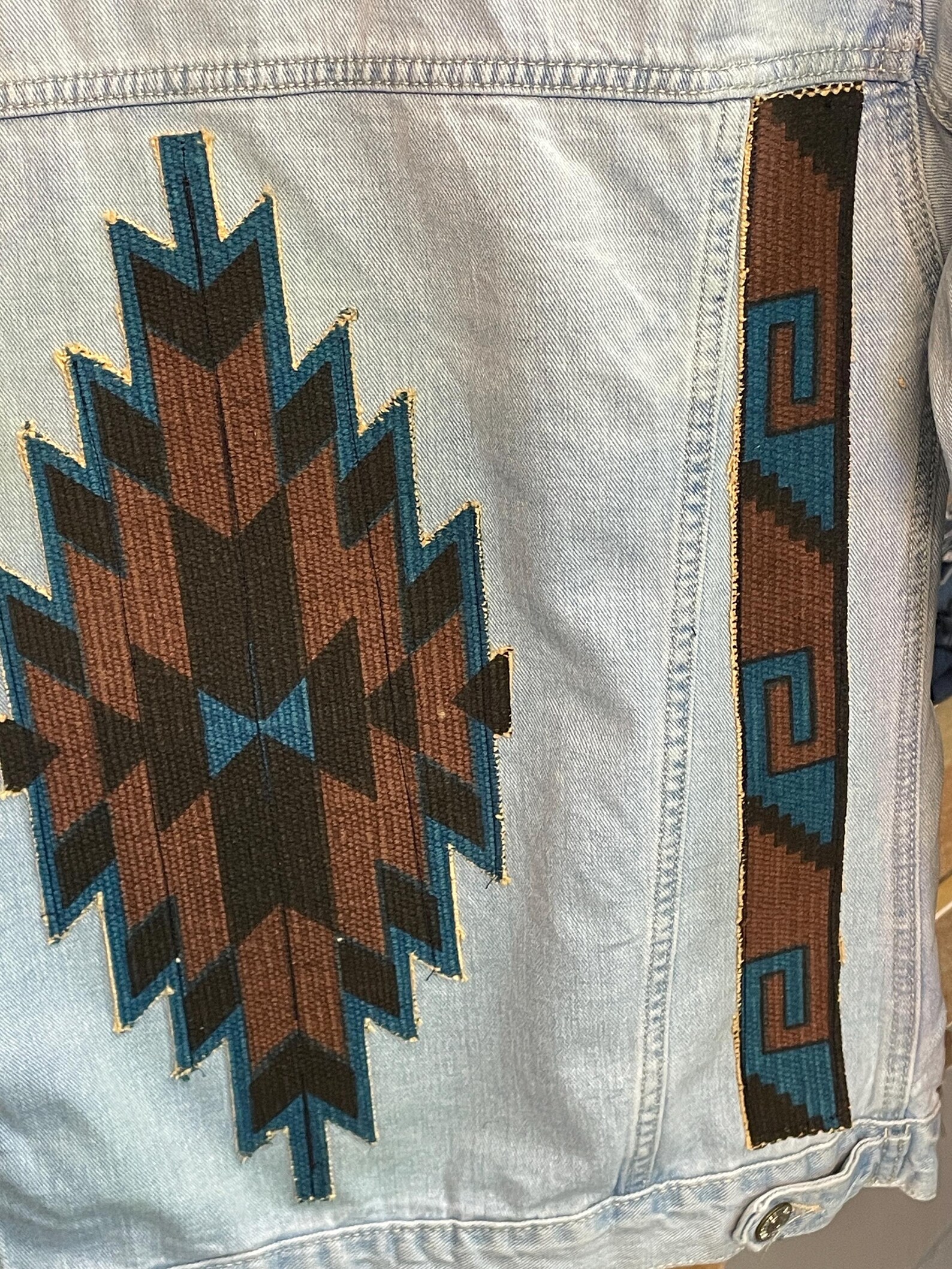 Upcycled Denim Jacket, Southwestern Style Shacket, Cowgirl Jacket ...