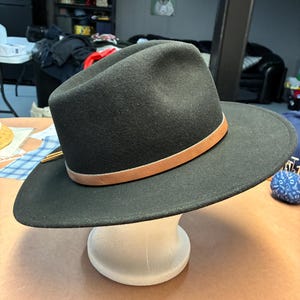 Vintage 100% Wool Felt Fedora | Wide Brim Hat Made in USA | WPL 5923 ...