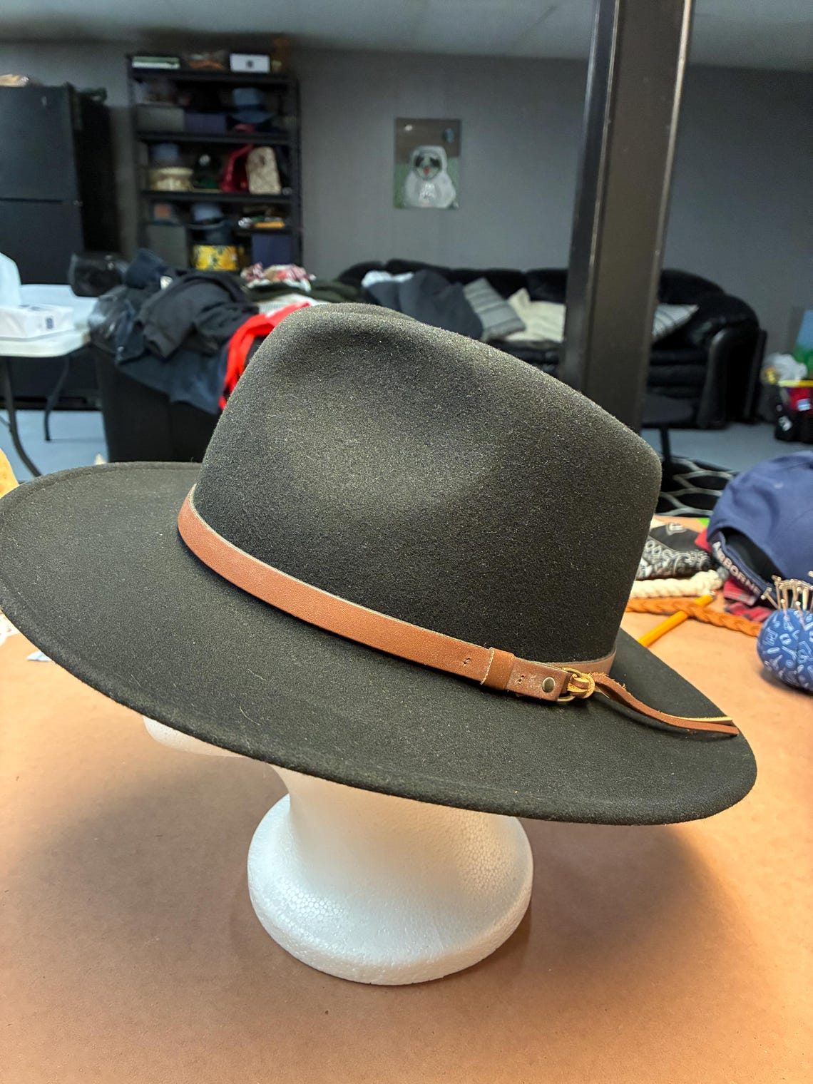 Vintage 100% Wool Felt Fedora | Wide Brim Hat Made in USA | WPL 5923 ...