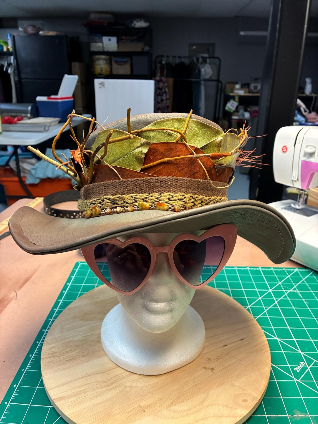 Forest Hat – Handcrafted From Upcycled Materials | Leather Gambler Hat ...