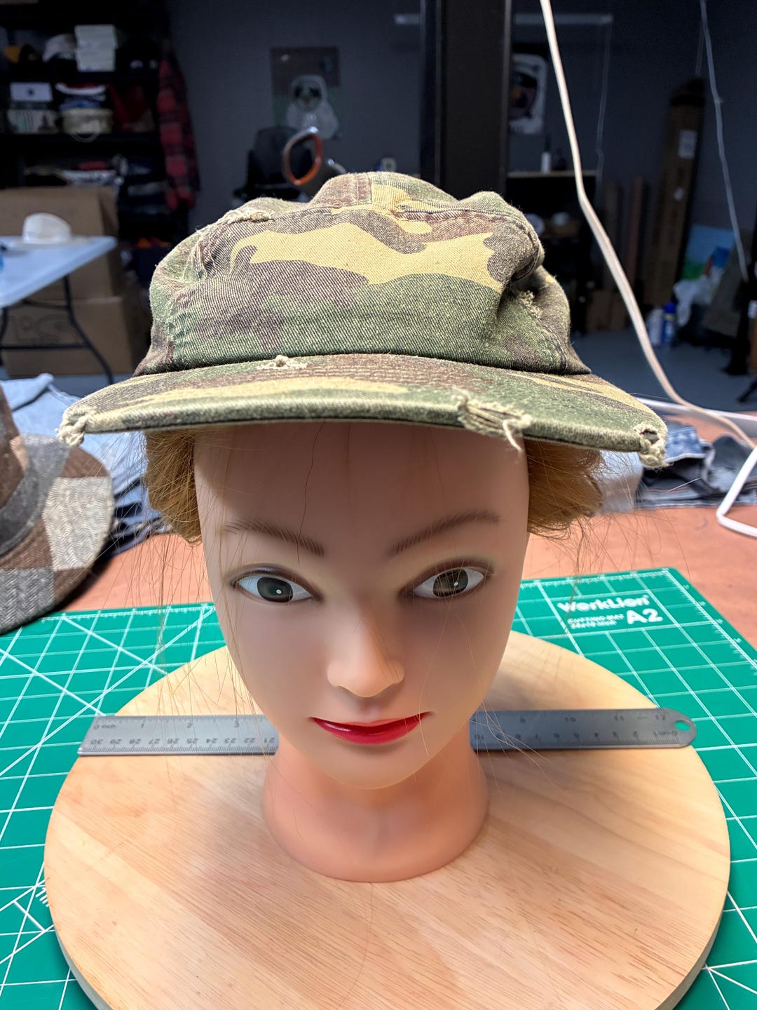 Vintage Muka: Camouflage Military Cap, 5-panel Cotton Workwear Hat ...