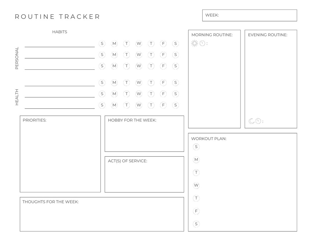 Printable Routine Tracker Weekly Habit Tracker, Printable Habit Tracker ...