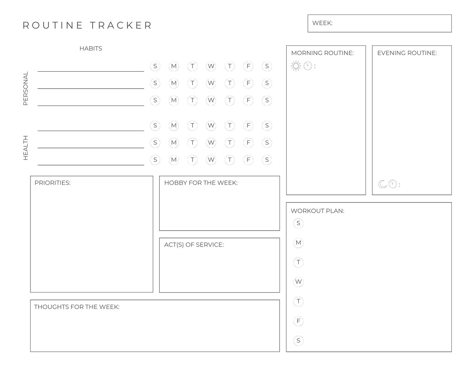 Printable Routine Tracker | Weekly Habit Tracker, Printable Habit ...