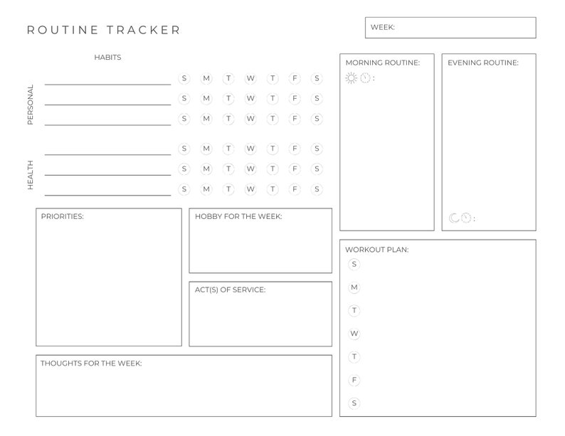 Printable Routine Tracker | Weekly Habit Tracker, Printable Habit ...