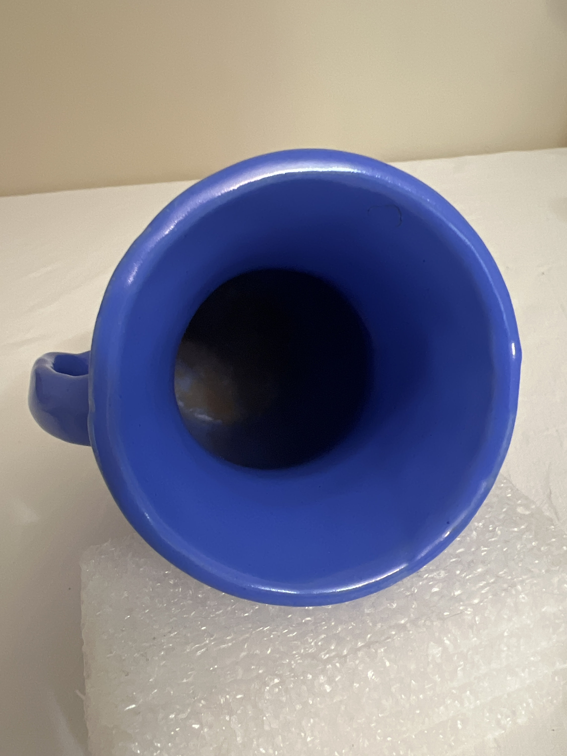 Blue Original Nelson Mccoy Double Handle Vase Ribbed Stamped Bottom ...