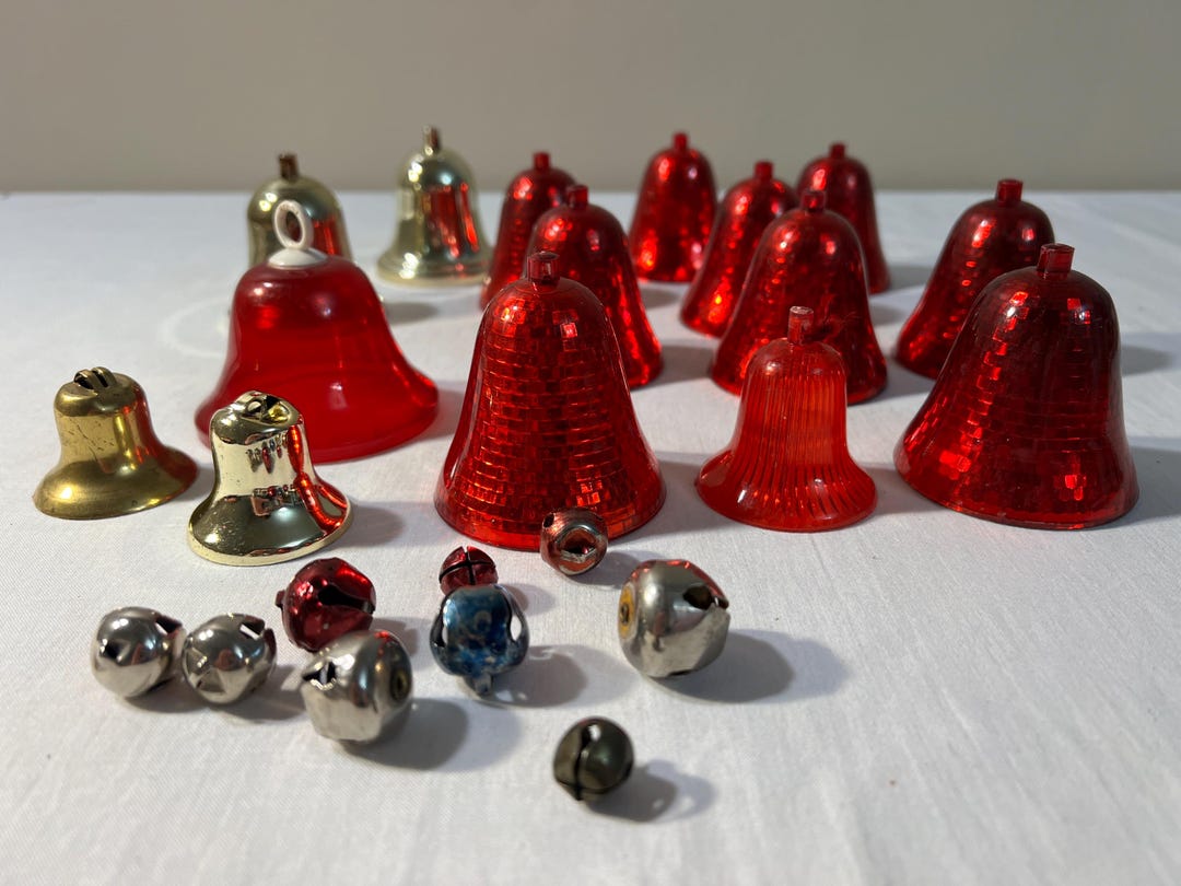Vintage Plastic & Metal Bells Lot: Red, Gold, Jingle Bells - Etsy
