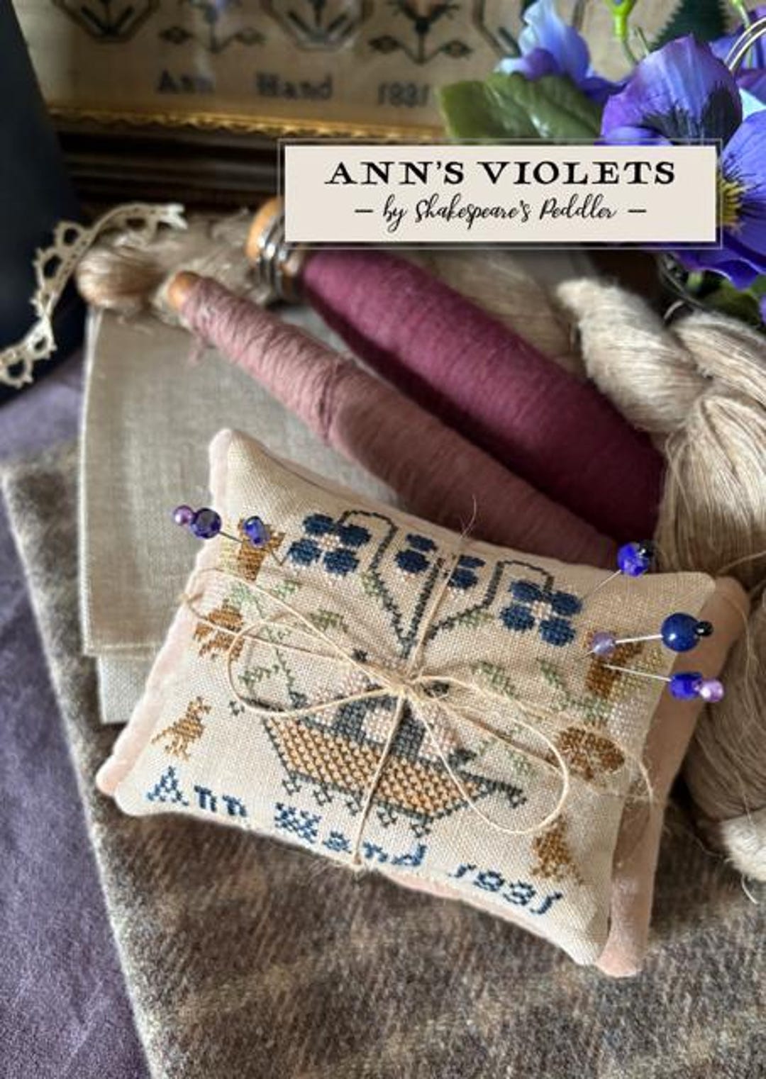 NEW! Ann's Violets Chart by Shakespeare's Peddler - Cross Stitch Paper ...
