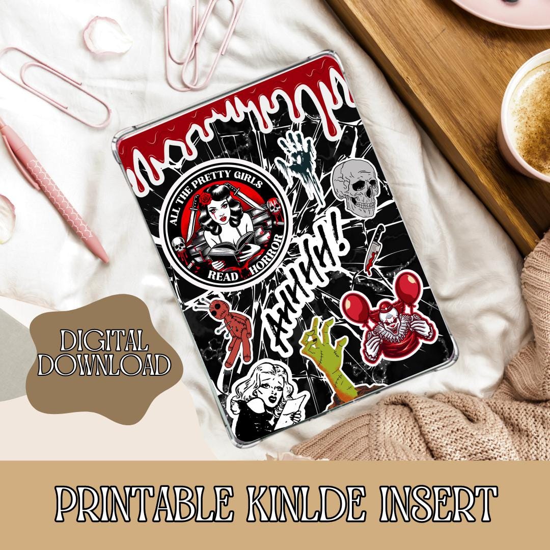 Horror Fanatic Kindle Insert for Clear Case | Horror Kindle Insert ...
