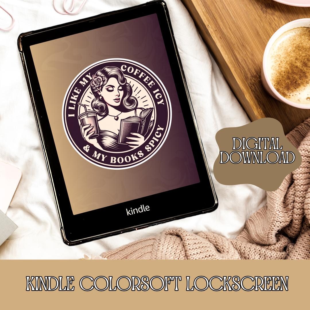 Kindle Colorsoft Lock Screen, Coffee and Books Lock Screen, Retro ...