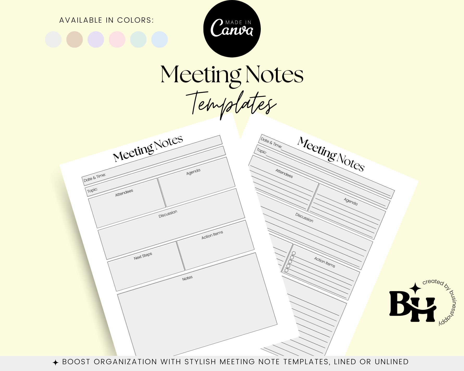 Meeting Notes Templates, Meeting Minutes, Meeting Agenda, Client ...