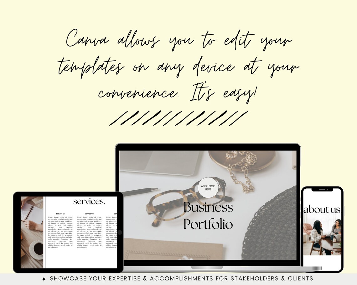 Minimalist Business Portfolio Template, Digital Portfolio, Portfolio Case, Investment Portfolio ...