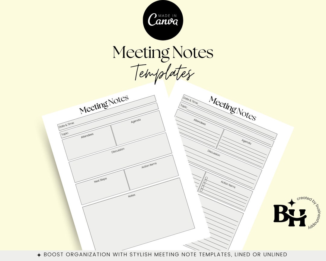 Meeting Notes Templates, Meeting Minutes, Meeting Agenda, Client ...