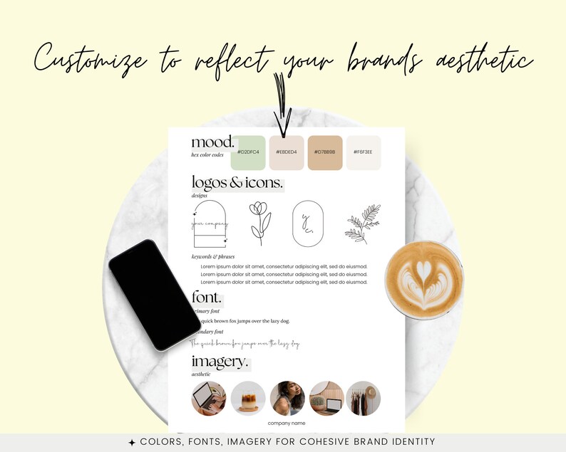 Brand Mood Board Template, Business Branding, Brand Identity, Vision ...