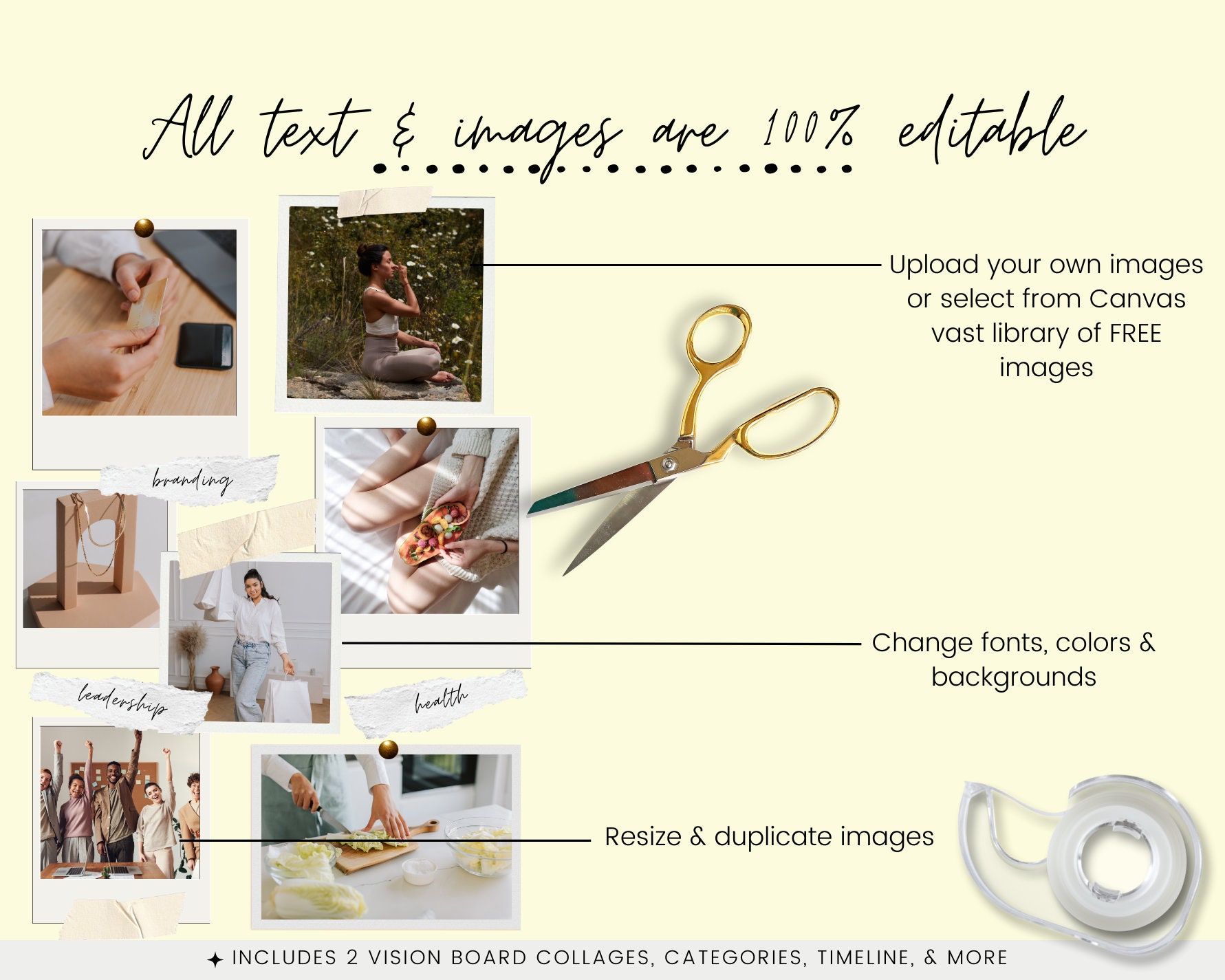 2025 Business Vision Board Workbook Template, Vision Board Kit, Canva ...