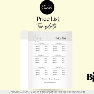 Business Price List Template, Business Flyer Price List, Pricing Guide ...