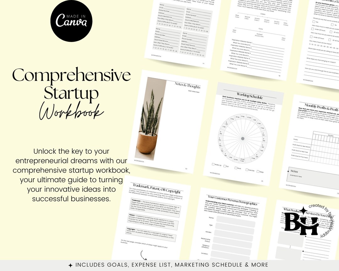 Comprehensive Startup Workbook, Small Business Startup, Workbook ...