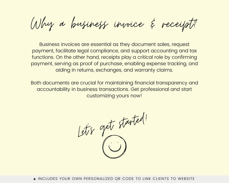 Minimalist Invoice and Receipt, Business Invoice Template, Small ...