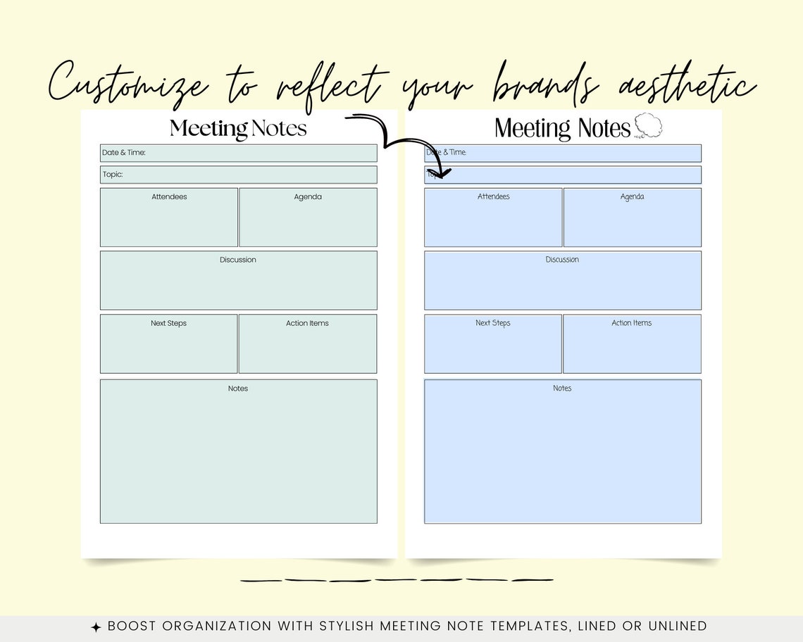 Meeting Notes Templates, Meeting Minutes, Meeting Agenda, Client ...