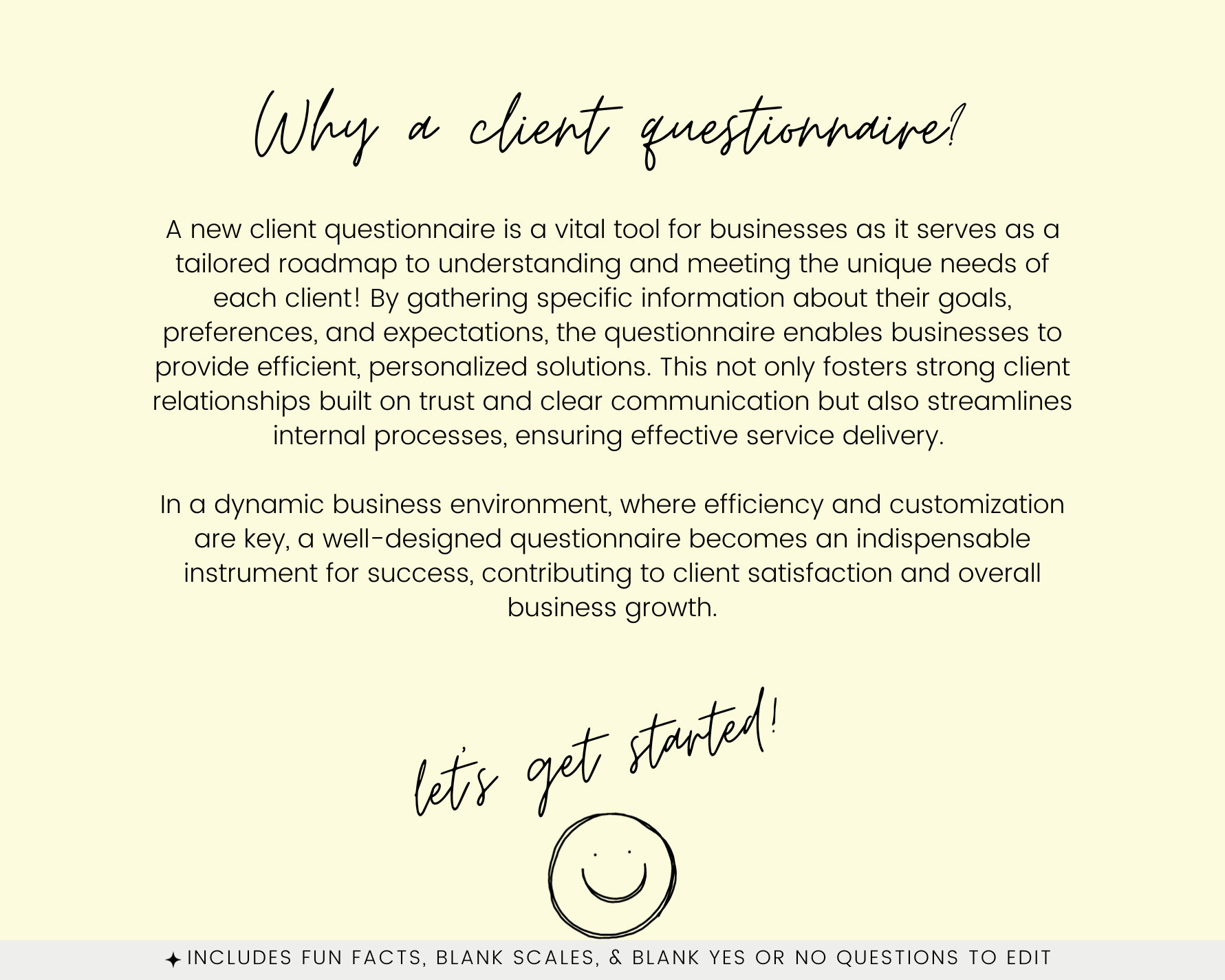 New Client Questionnaire Template, Client Onboarding, Client Engagement ...