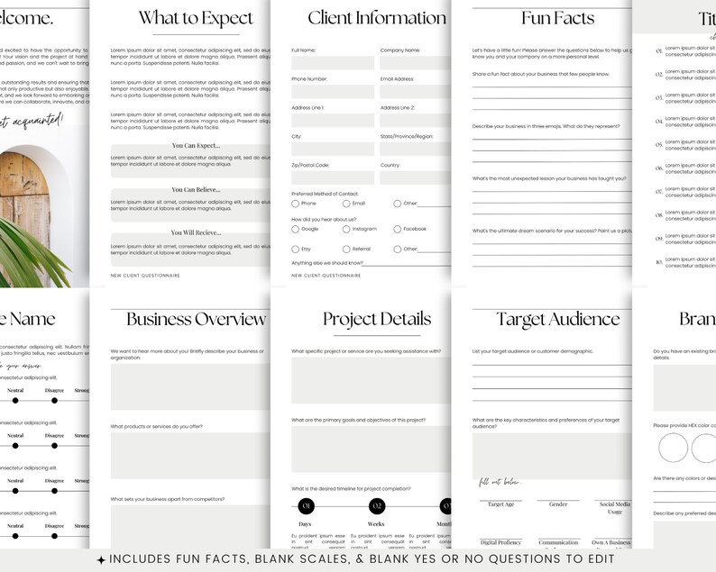 New Client Questionnaire Template, Client Onboarding, Client Engagement ...