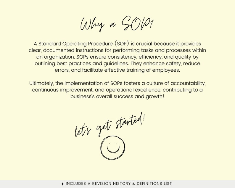 Standard Operating Procedure, SOP Template, Process and Procedure ...