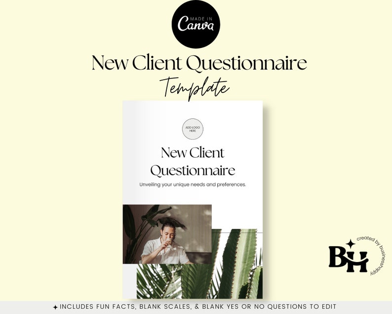 New Client Questionnaire Template, Client Onboarding, Client Engagement ...