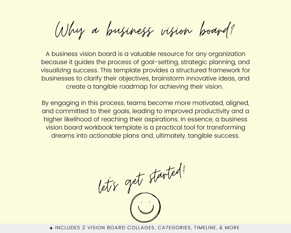 2025 Business Vision Board Workbook Template, Vision Board Kit, Canva ...