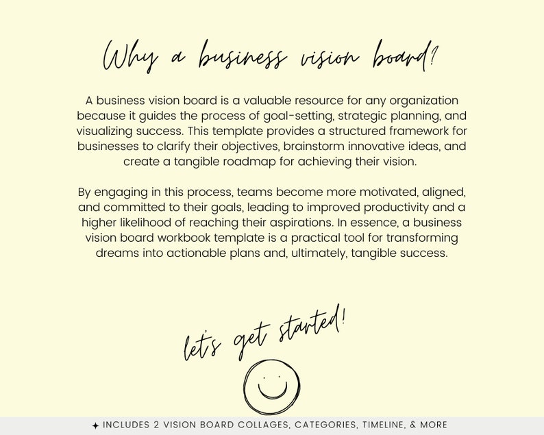 2025 Business Vision Board Workbook Template, Vision Board Kit, Canva ...