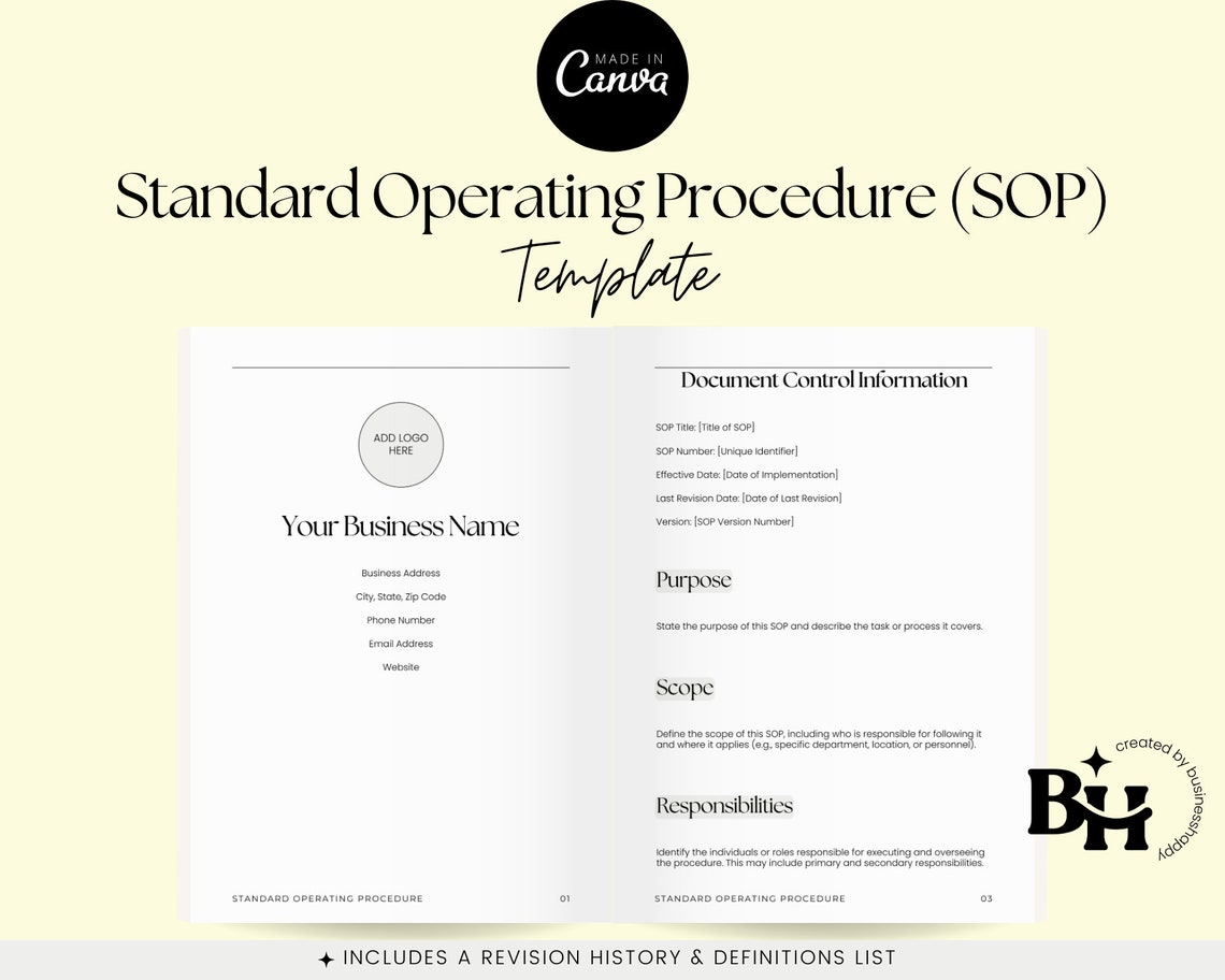 Standard Operating Procedure, SOP Template, Process and Procedure ...