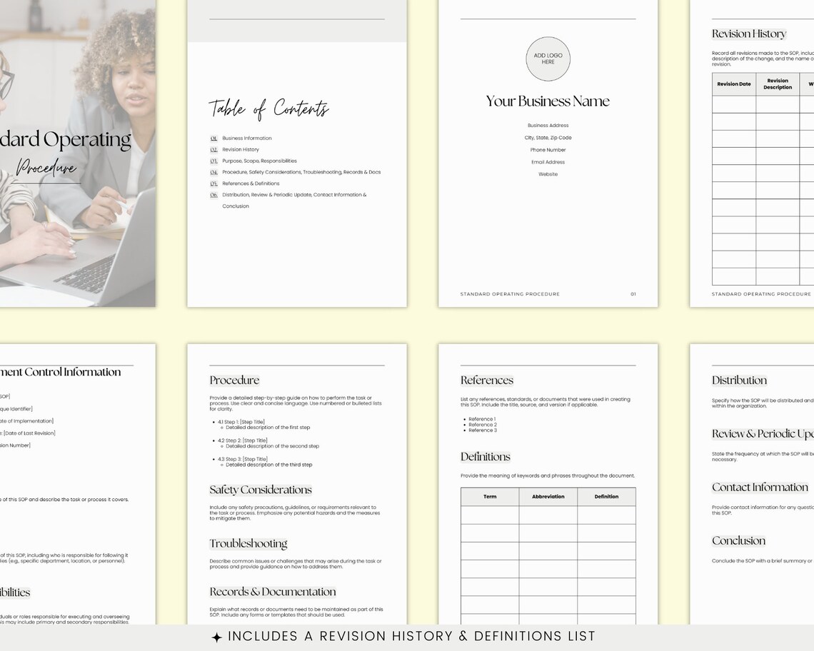 Standard Operating Procedure, SOP Template, Process and Procedure ...