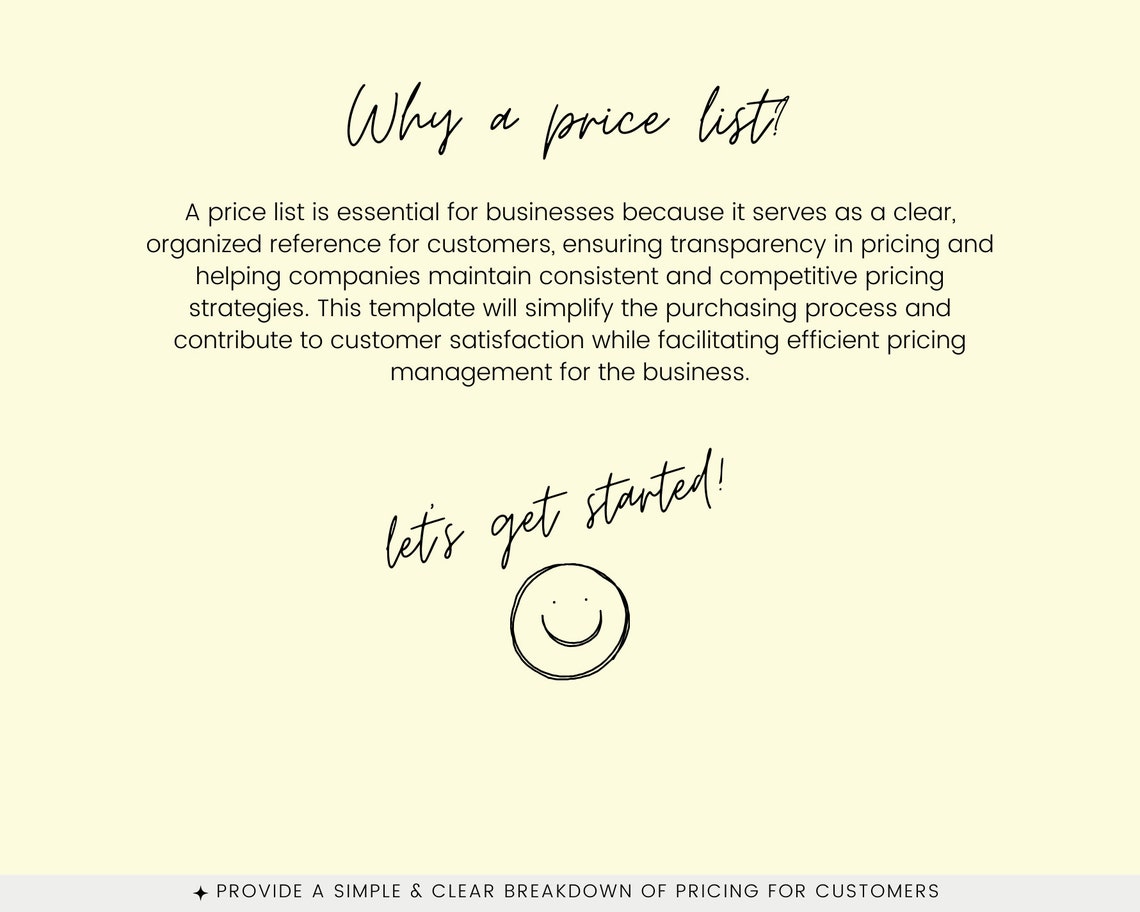 Business Price List Template, Business Flyer Price List, Pricing Guide ...