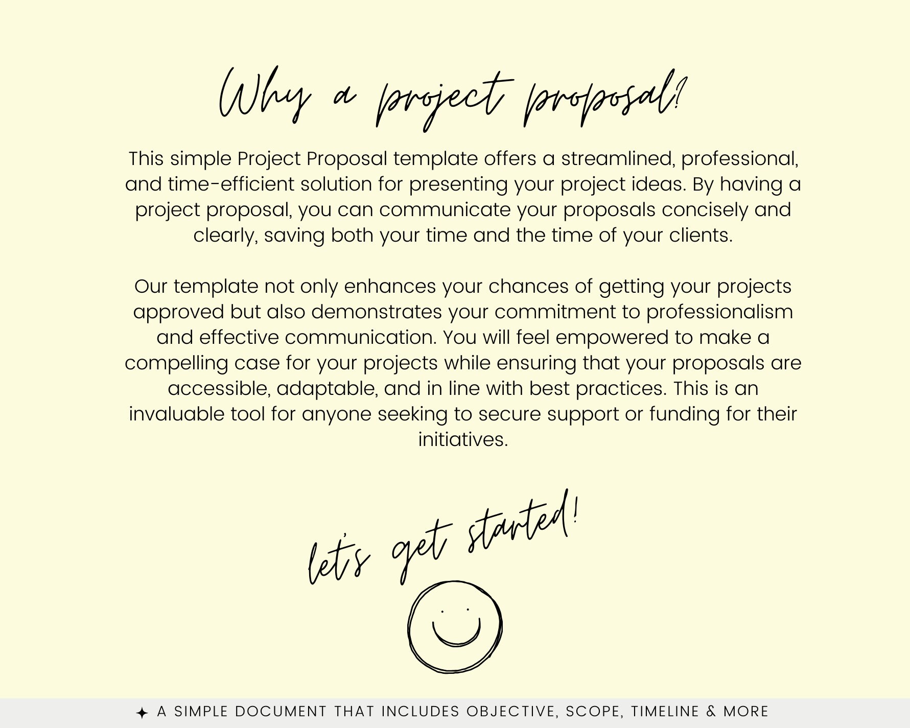 Minimalist One-page Project Proposal Template, Professional Project ...