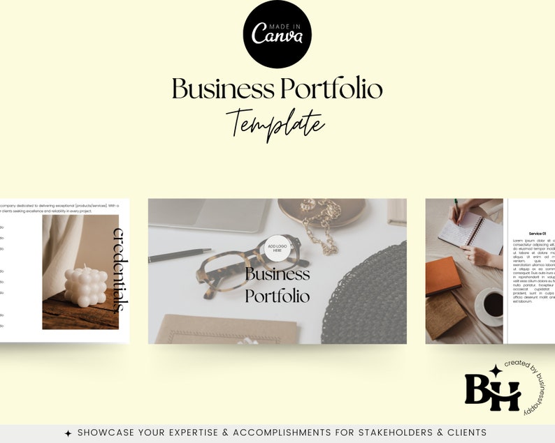 Minimalist Business Portfolio Template, Digital Portfolio, Portfolio Case, Investment Portfolio ...