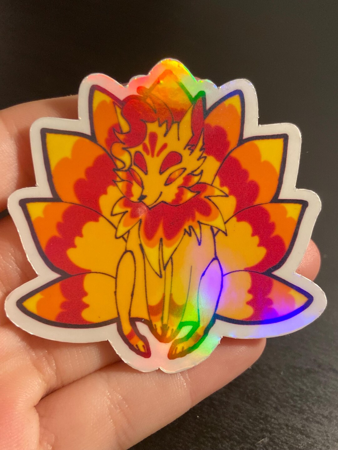 Kandy Korn Kitsune Holographic Sticker - Etsy