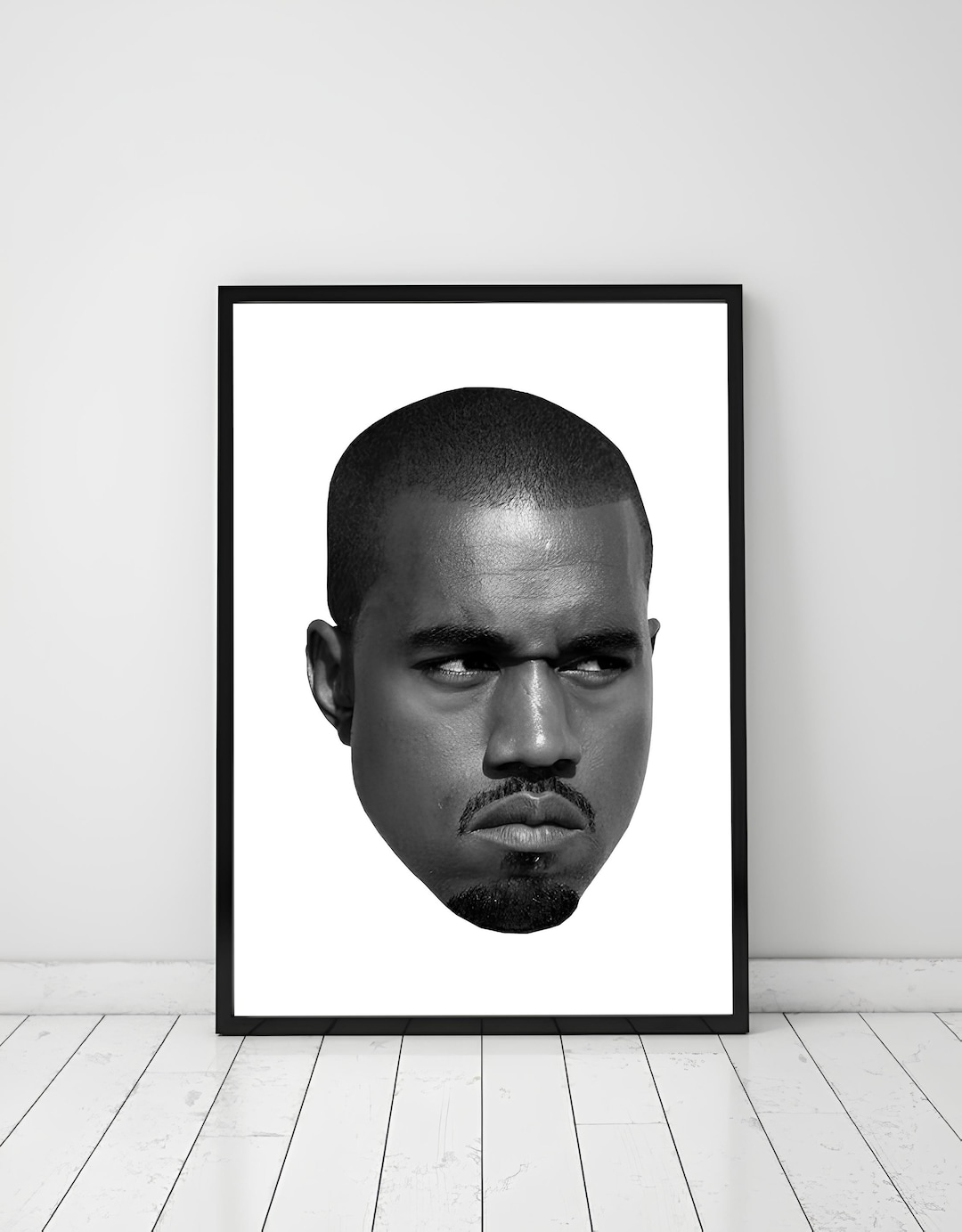 Vintage Kanye West Poster, American Rapper Wall Art, Black and White ...