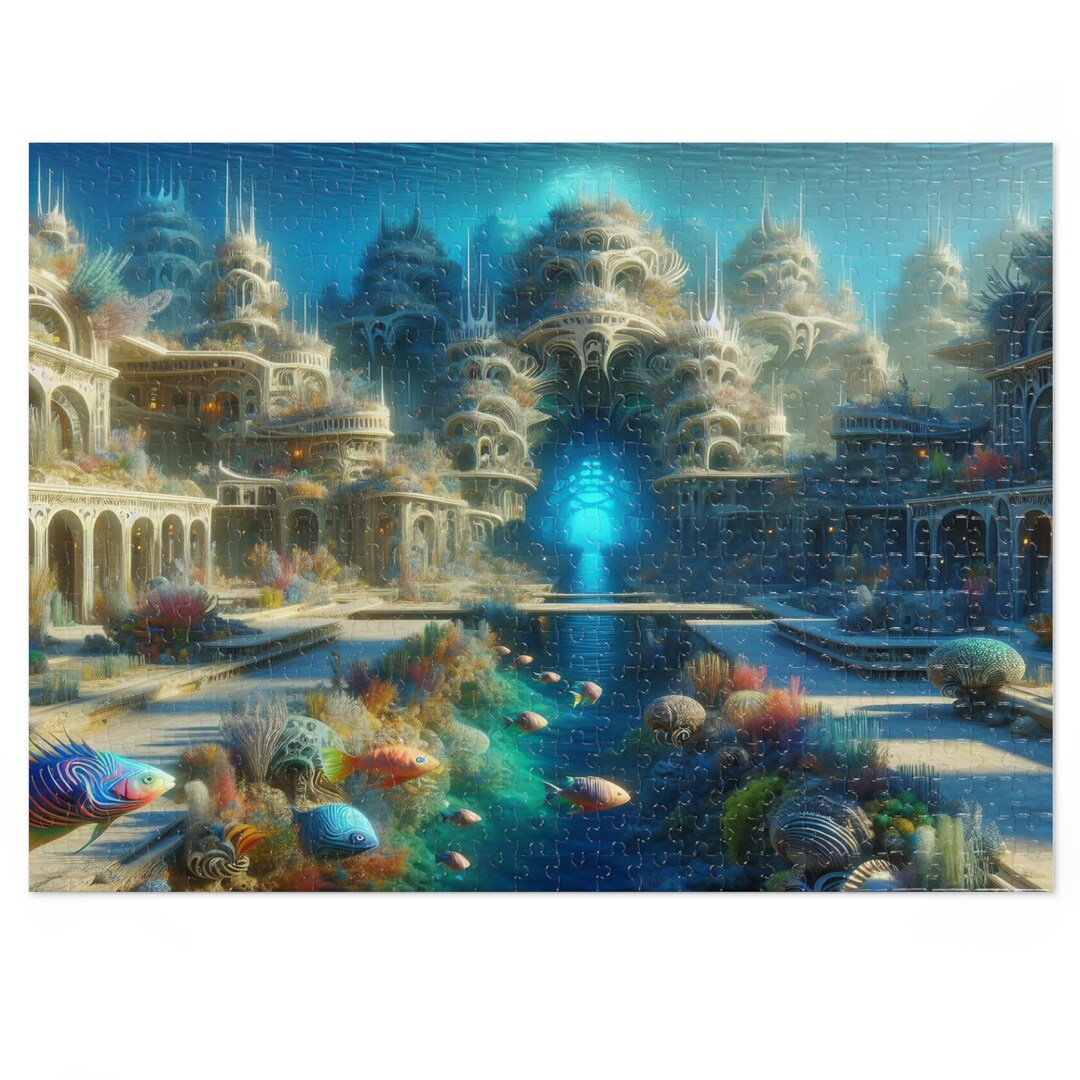Enchanted Depths of Atlantis Jigsaw Puzzle With White Metal - Etsy