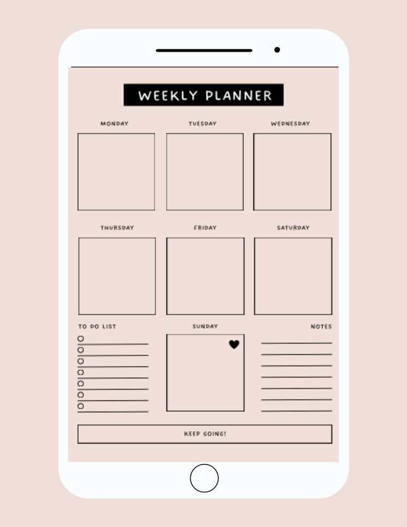 Simple but Cute Weekly Planner Journal Template - Etsy