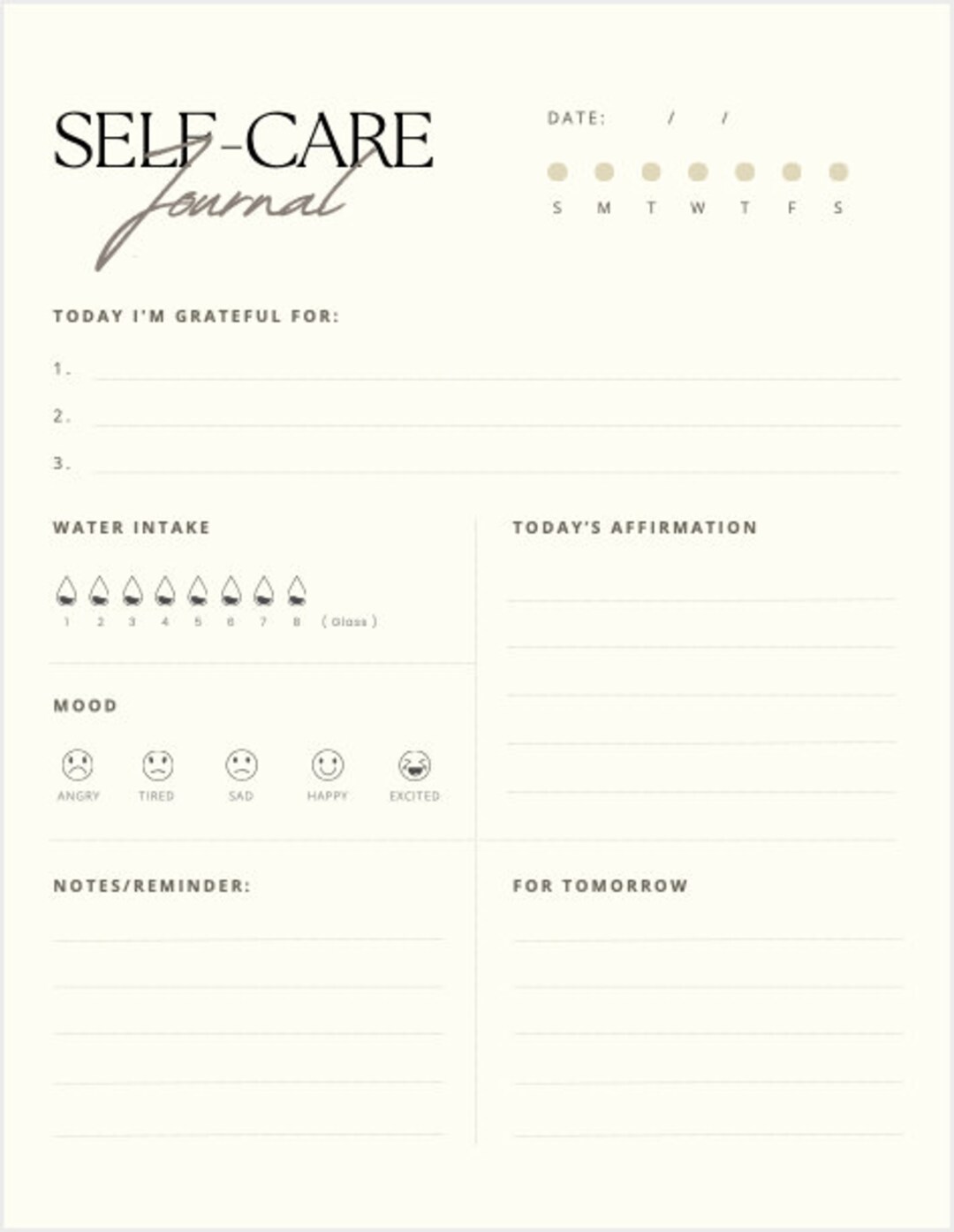 Cute Self Care Journal - Etsy