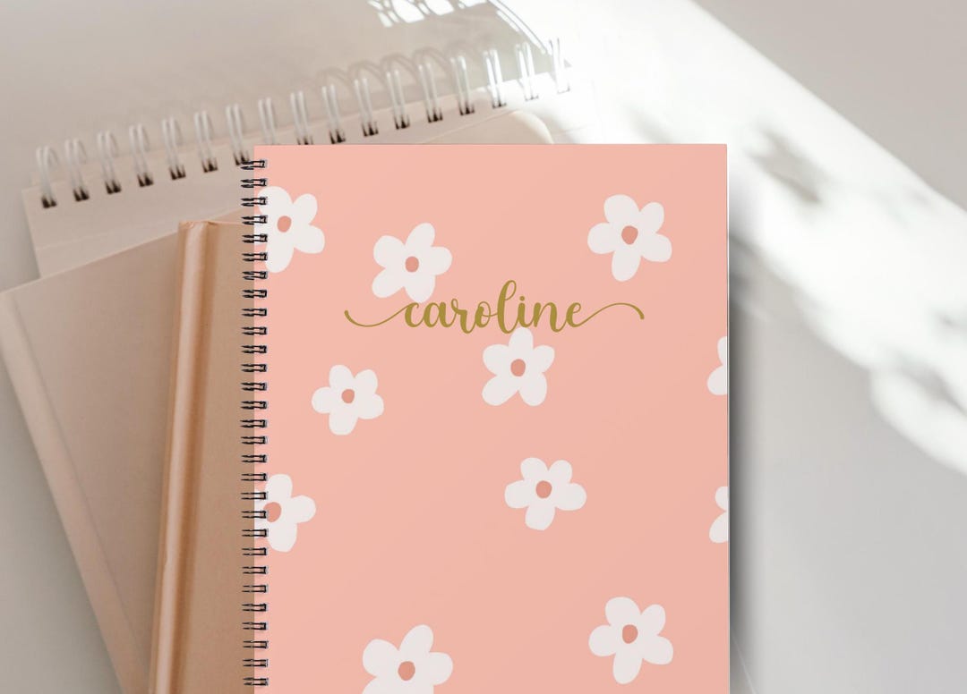 Personalized Cute Floral Notebook Custom Name Journal, Adorable Flower ...