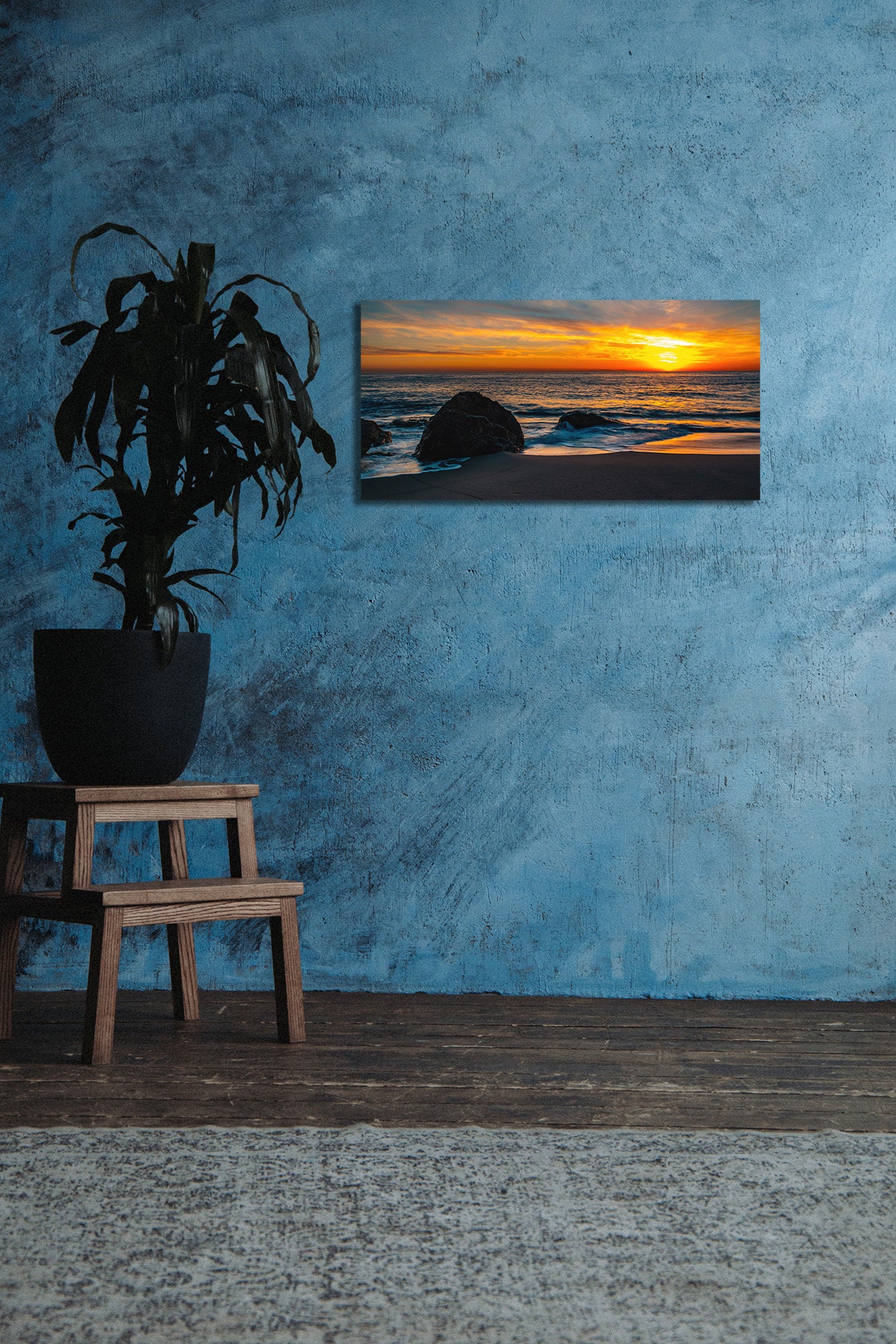 California Malibu Zuma Beach Landscape Ocean Waves Sunset Original ...