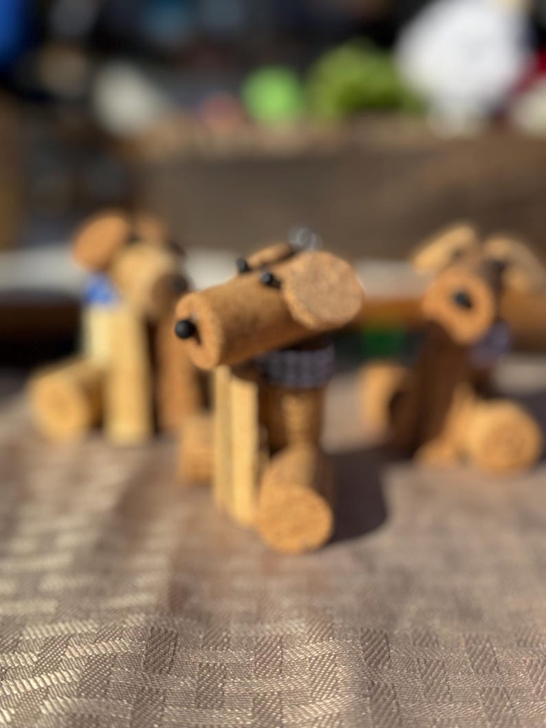 Cork Dog Figurine - Wine Lover Gift, Handmade Pet Ornament - Etsy