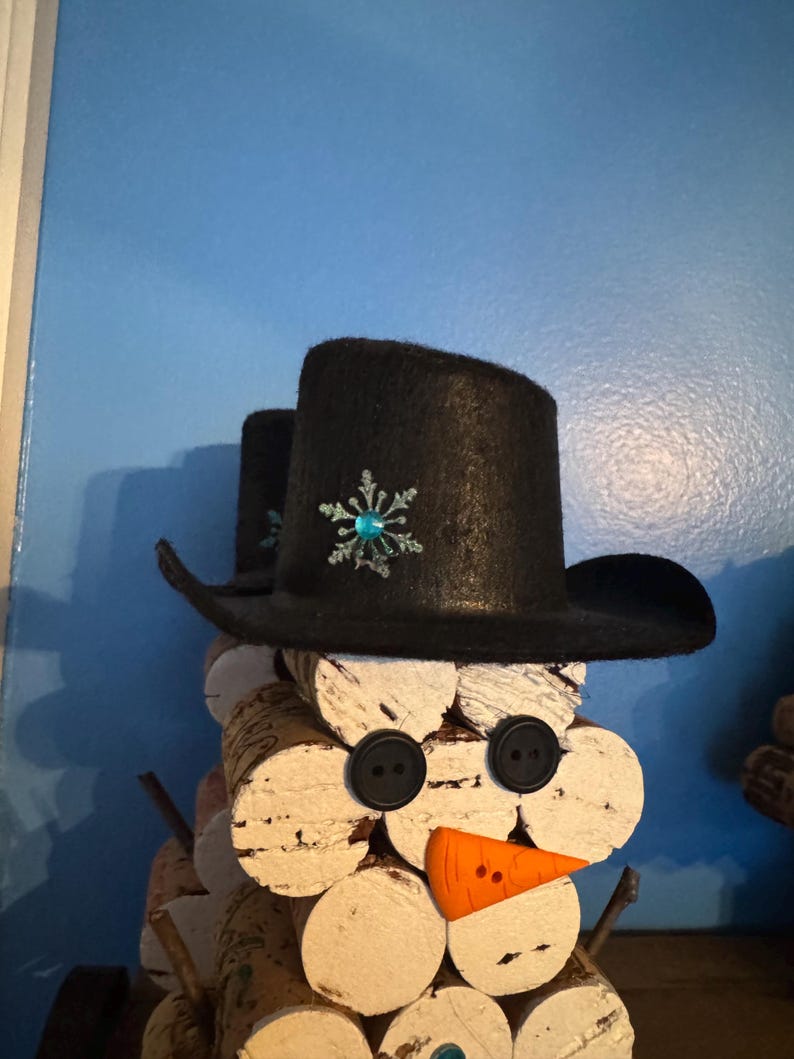 Handmade Cork Snowman, Holiday Winter Decor - Etsy