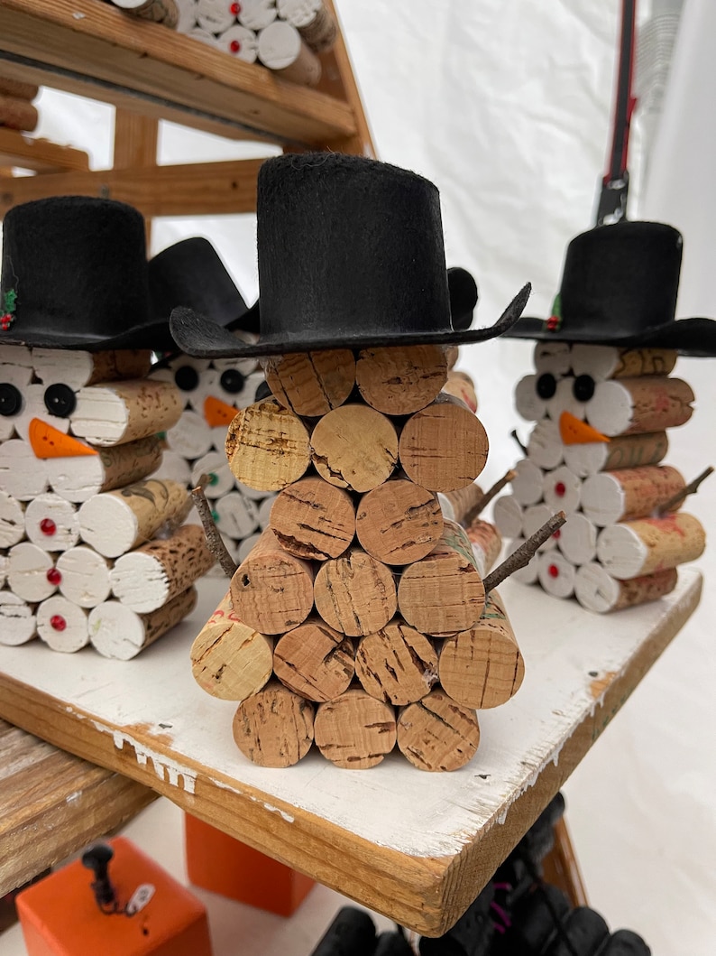 Cork Snowman - Etsy