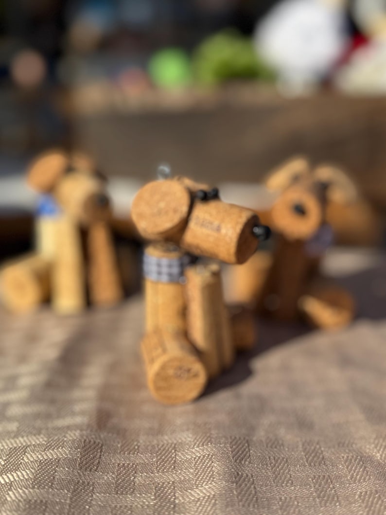Cork Dog Figurine - Wine Lover Gift, Handmade Pet Ornament - Etsy