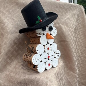 Handmade Cork Snowman, Holiday Winter Decor - Etsy