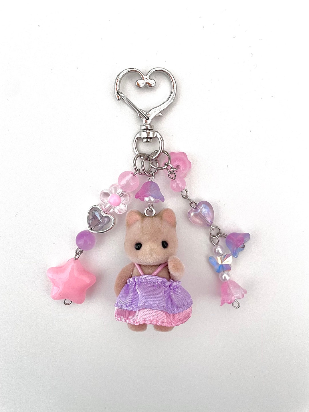 Sylvanian Keychain ୨୧, Y2k Keychain, Pink and Purple Princess Cat - Etsy