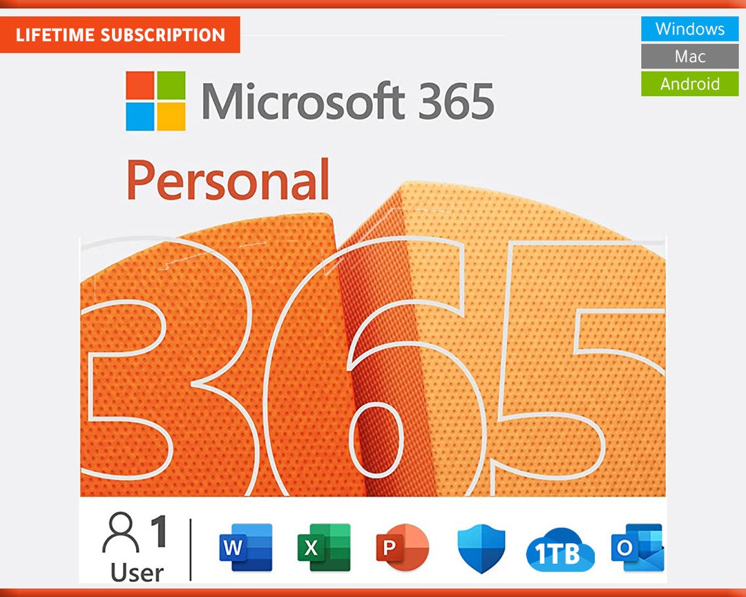 LIFETIME Microsoft Office 365 Personal License 1TB Onedrive - Etsy