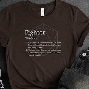 Fighter Definition Dungeons and Dragons Shirt, Dnd Tee, Fighter Class ...