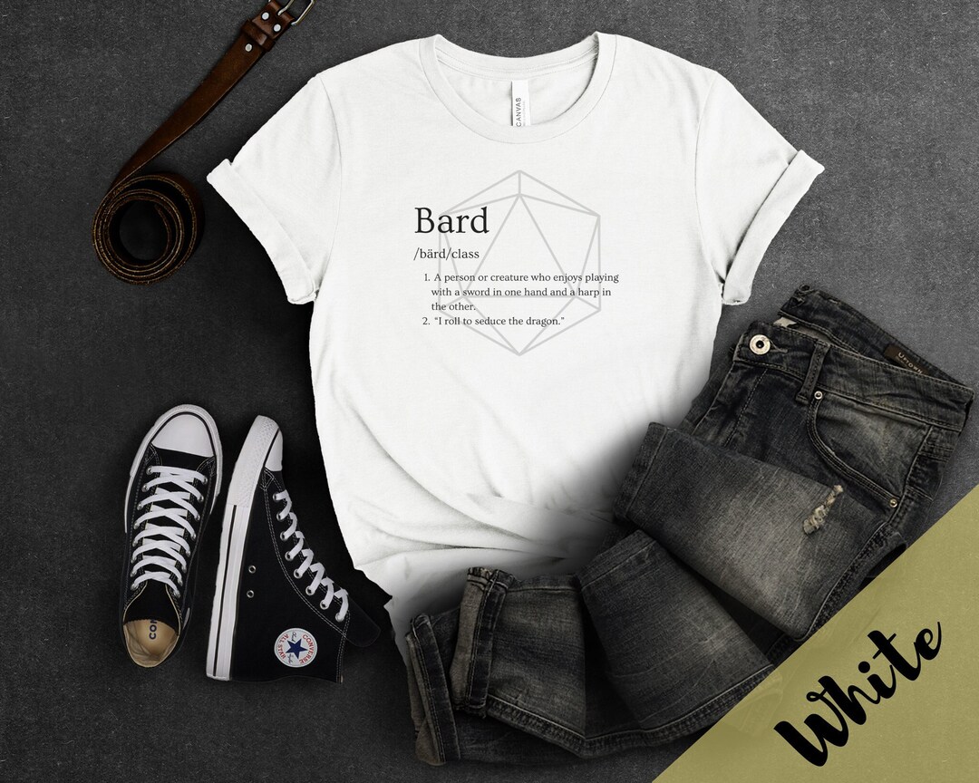 Bard Definition Dungeons and Dragons Shirt, Dnd Tee, Bard Class Shirt ...