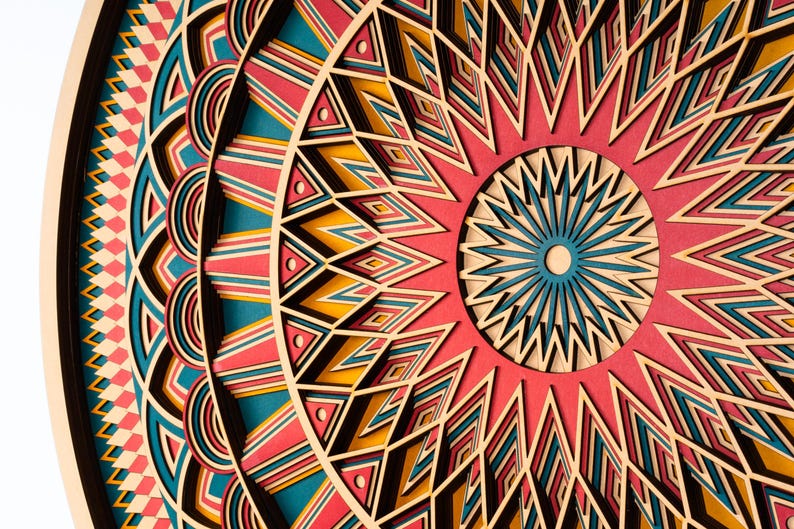 Multi-layer 3D Wood Wall Art, 3D Mandala, Wall Art, Wall Decor, MDF ...